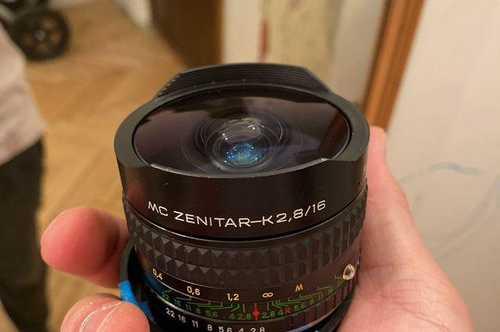 Объектив zenitar pentax fish-eye