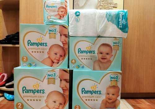 Подгузники pampers premium care 1,2,3,4размеры