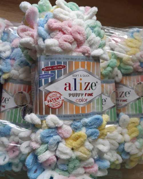 Alize puffy fine color пряжа