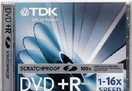 DVD+R 4.7Gb TDK 16x Slim ScratchProof чистые диски