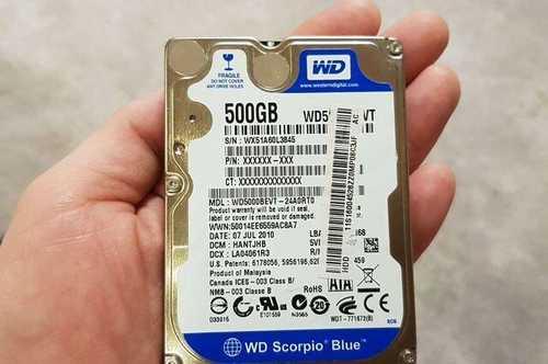 Жесткий диск 500 гб WD, 2.5 SATA не исправен
