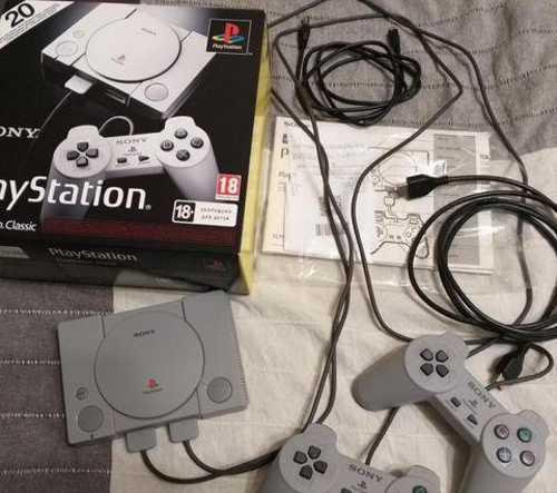 Sony playstation mini classic + игры и 2 джойстика