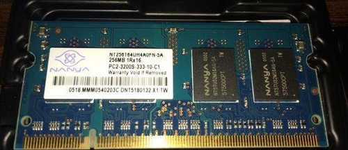 Память nanyl 256Mb PC2-3200S 333-10-C1 sodimm ddr | Festima.Ru ...