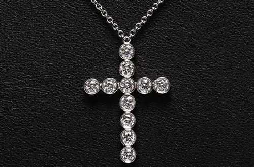 Золотой крест Tiffany 2.3 ct