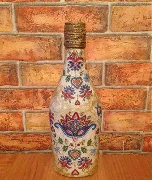 Декоративные бутылки в стиле декупаж