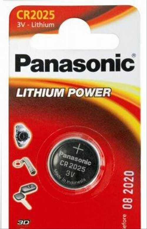 Батарейка литиевая Panasonic "CR2025", дисковая, 3 В