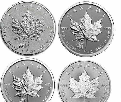 Канада Кленовый лист серебро 1 унция 5 долларов