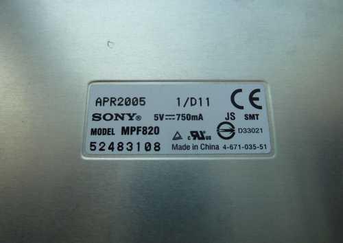 Флоппи диск привод Sony MPF 820 + шлейф к нему