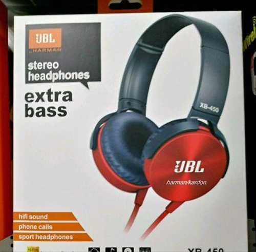 Наушники JBL XB-450 Extra Bass красные