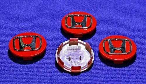 Комплект колпачков диска Honda 69мм красный