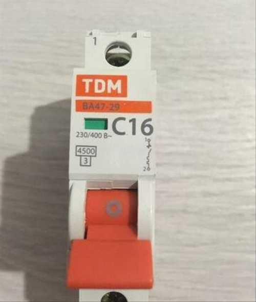Автоматический выключатель TDM BA47-29. С16