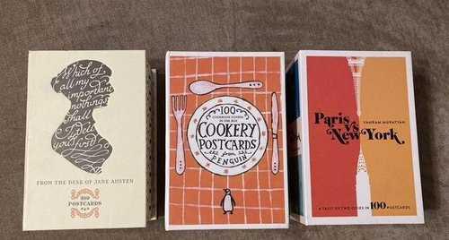 100 postcards. Jane Austen/ Cookbook/ Paris vs NY