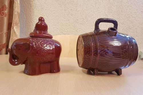 Керамический слоник для чая и бочонок Армавир
