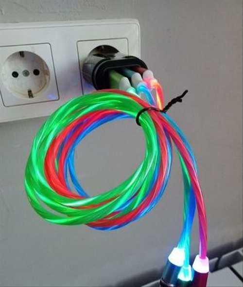 Устройство зарядное светящиеся провода