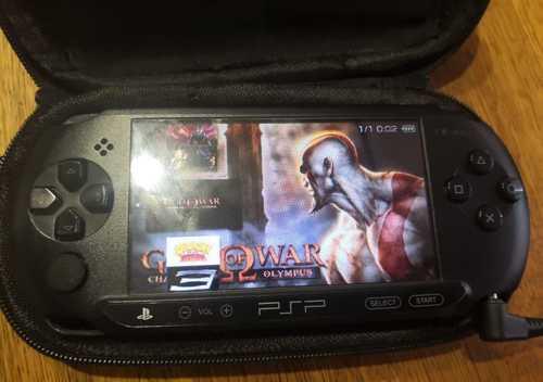 Sony PSP е1008 + чехол + зарядка + карта памяти 16