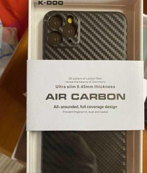 Карбоновый чехол iPhone 11 Pro Max carbon