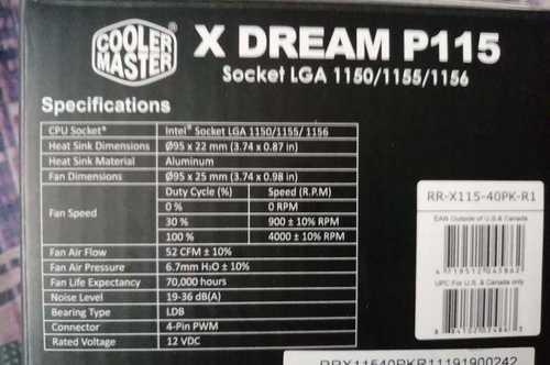 Куллер процессора Cooler Master x dream p115