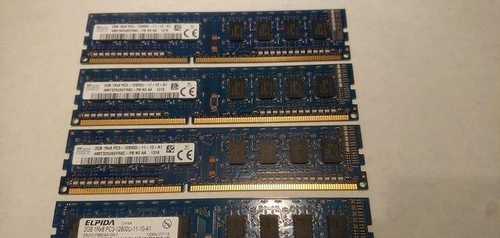 Hynix, Elpida 8GB DDR3-1600 PC3-12800 (4x2гб)