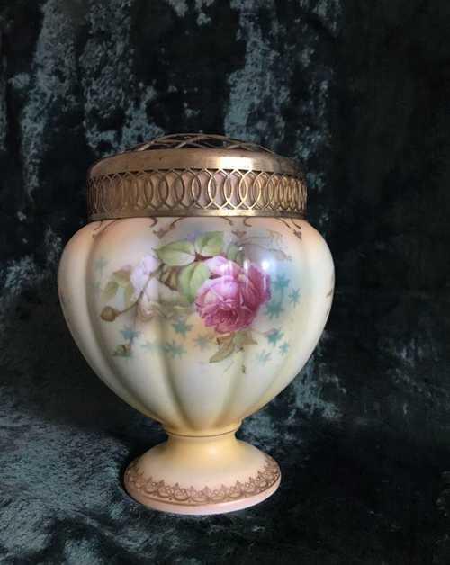 Роузбол ваза антик Англия