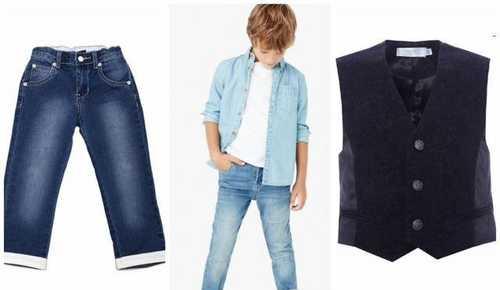 Брендовые новые джинсы и жилет для мальчика 3-6лет