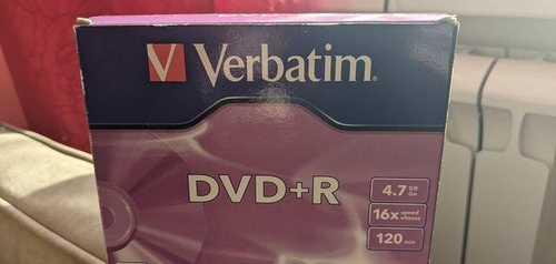 Диск (Болванка) DVD+R,5 штук Verbatim
