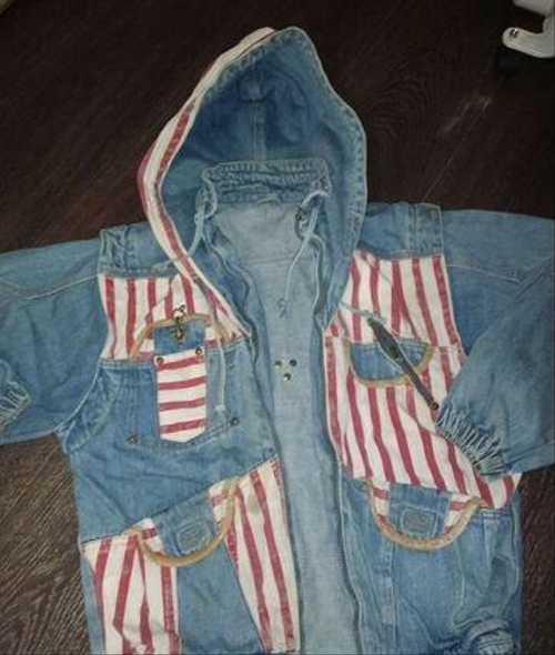 Джинсовая куртка для мальчика и девочки 140