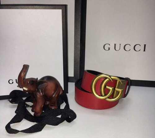 Ремень Gucci Marmont Двухсторонний черный красный