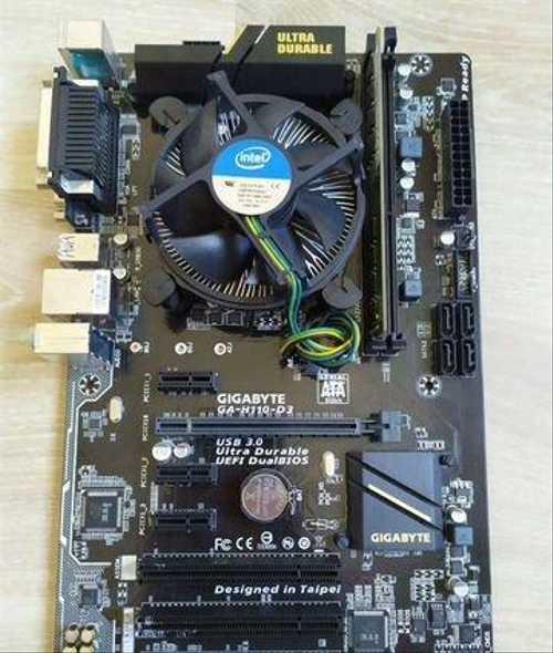 Комплект i3-6100, мат плата Gigabyte, 4GB