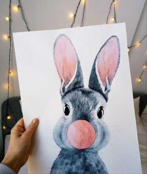 Картина "Кролик", Н. Евдокимова