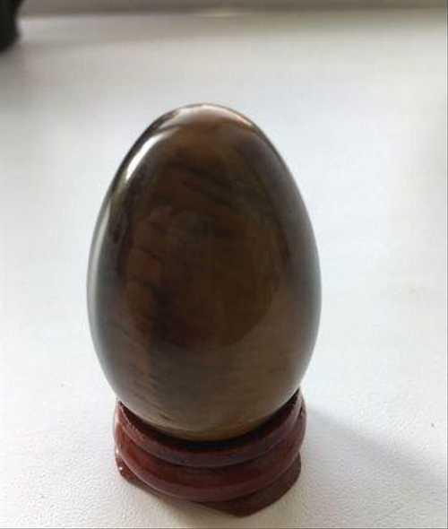 Яйцо-сувенир Тигровый глаз натуральный камень