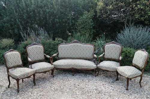 Гарнитур рококо: диван, 2 кресла, 2 стула