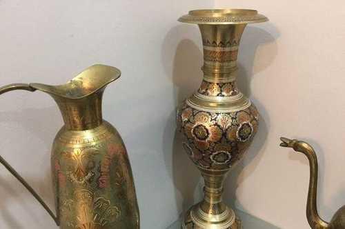 Большая индийская ваза с эмалью