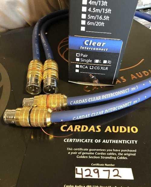 Межблочный кабель cardas audio Clear XLR-XLR 1,0 m