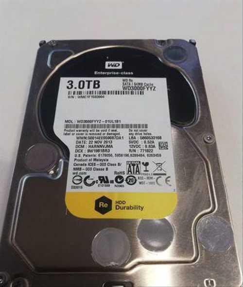 Жесткий диск HDD 3.5" 3TB Western Digital WD3000FY