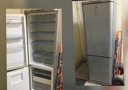 Серый двухкамерный холодильник Индезит