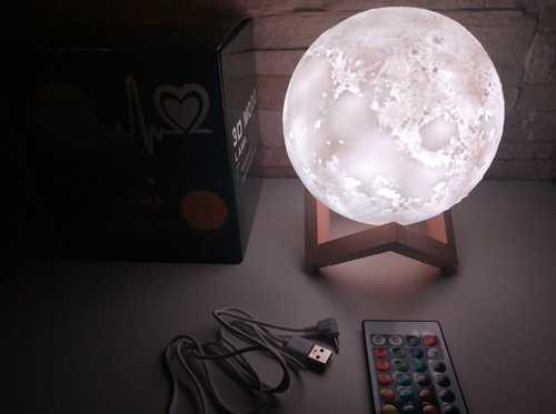 Светильник 3D Луна "3D moon lamp" 15 см с пультом