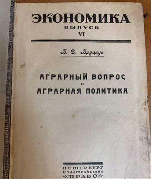 Экономика VI выпуск 1878 Бруцкус Б.Д. Редкость Агр