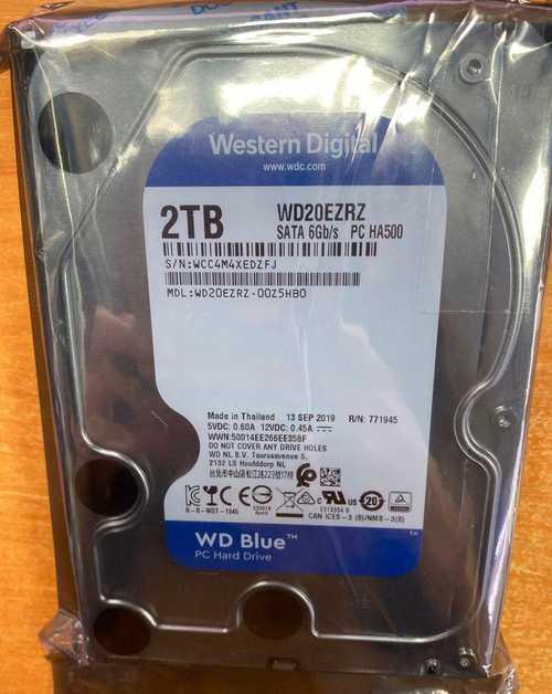 Новый жесткий диск WD Blue 2tb wd20ezrz