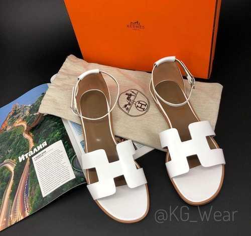 Кожаные сандали Hermes Santorini Sandal