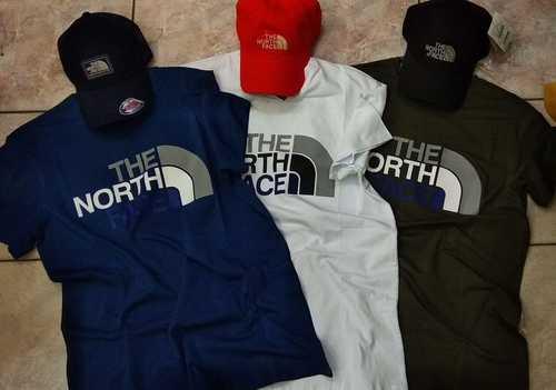 Футболка хлопковая The North Face новая.Белая синя