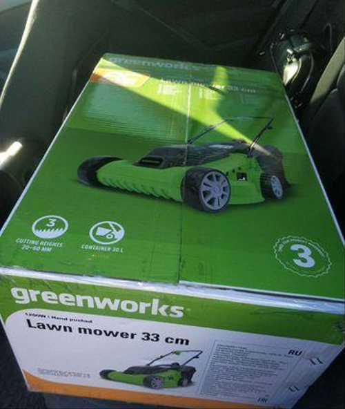 Газонокосилка электрическая greenworks glm1232