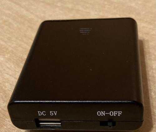 Батарейный блок для 4-х элементов AA, ON/OFF, USB