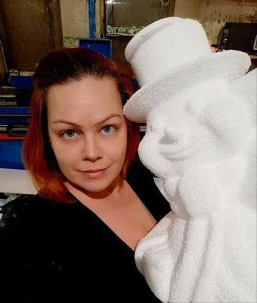 Новогодний 3D Снеговик из пенопласта