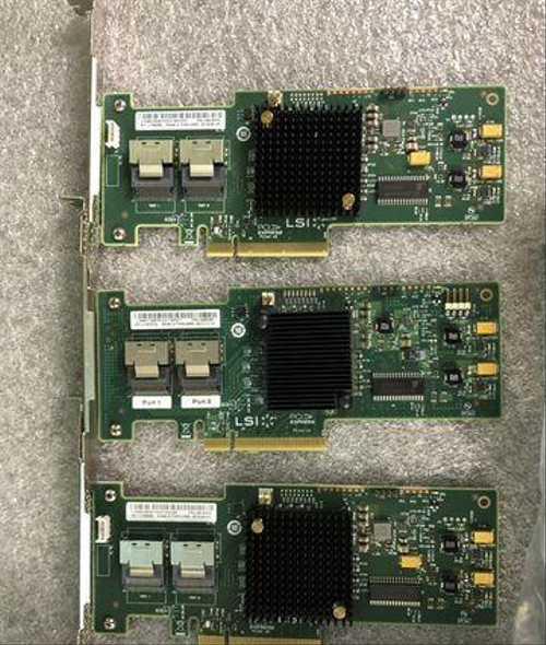 Три контроллера HBA LSI SAS 9211-8i + SAS кабеля