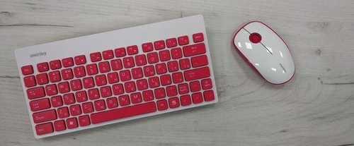 Комплект беспроводной клавиатура+мышь красно-бел