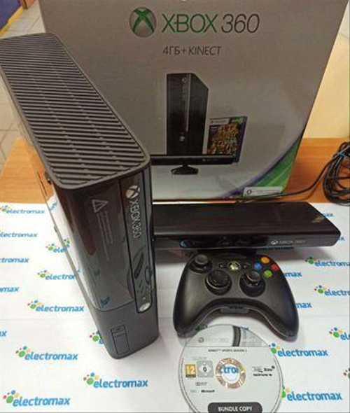 Xbox 360E 4гб+Kinect