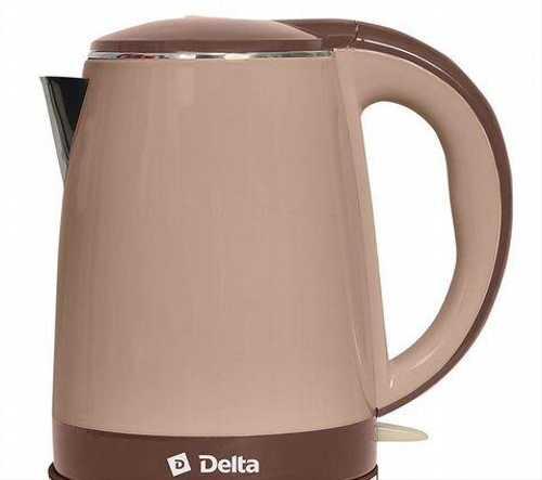 Чайник электрический DL-1370 "Delta", 2200 Вт, 1,8 л (бежево-коричневый)