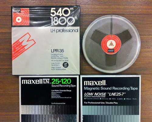 Катушки с лентой Maxell (740м ), Basf (540, 525)