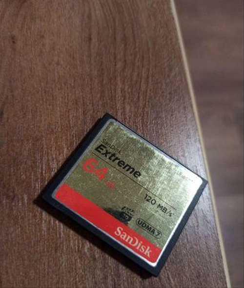 Карта памяти SanDisk Extreme CompactFlash 64GB