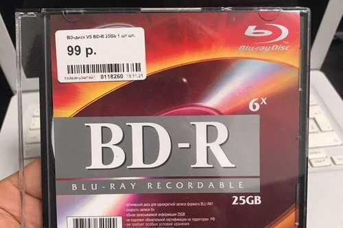 BD-диск BD-R 25Gb 1 шт. Blu-Ray Блюрей диск